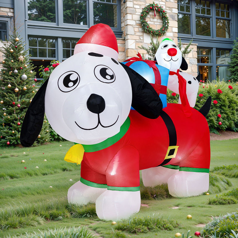The Holiday Aisle® Christmas Doggie Family Inflatable | Wayfair