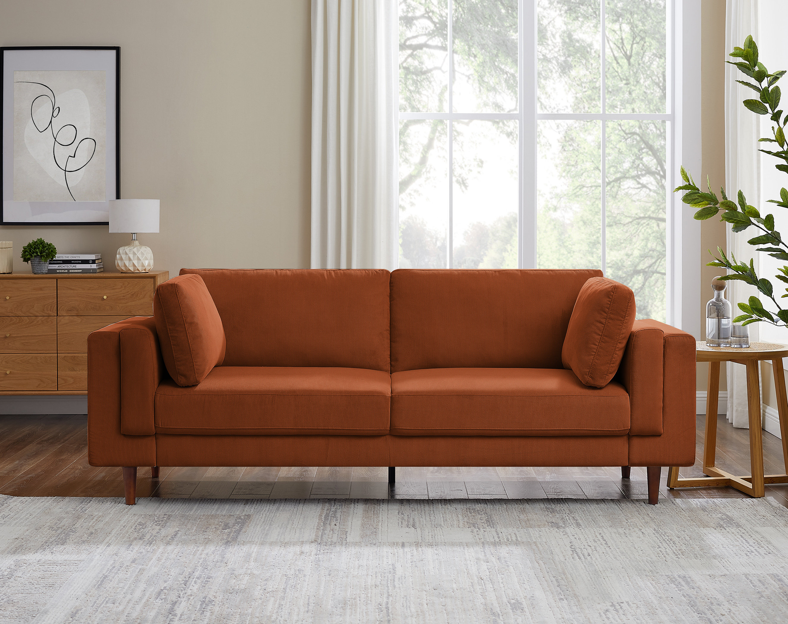 Latitude Run® Kraz MINIMORE Modern Style 85'' Square Arm Sofa & Reviews ...