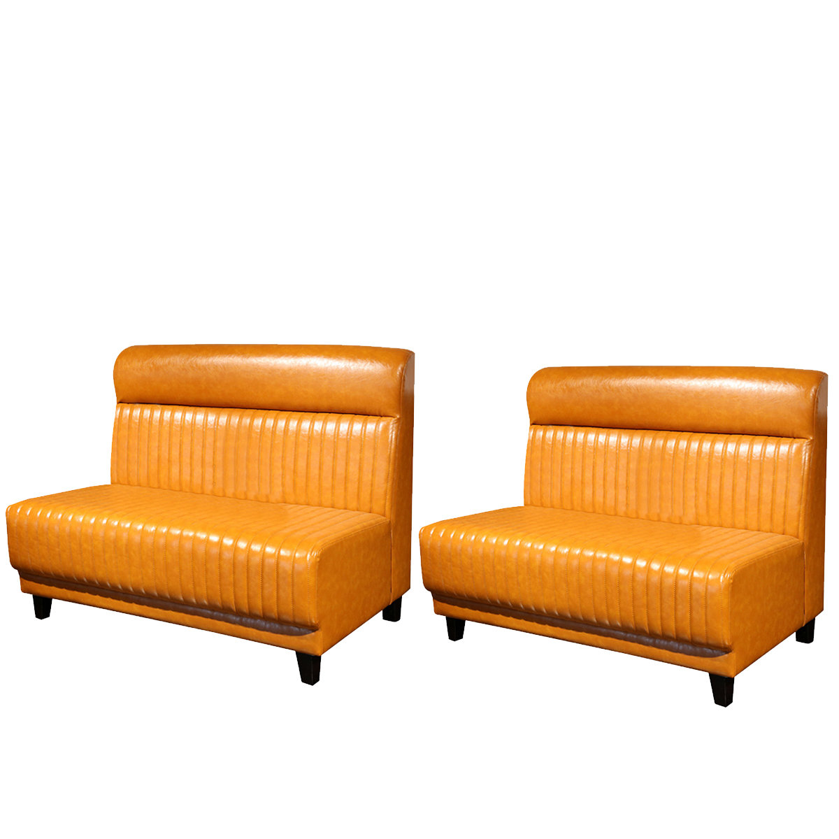 BenchMaster.DJ Vintage faux leather double bench set of 2 - Wayfair Canada