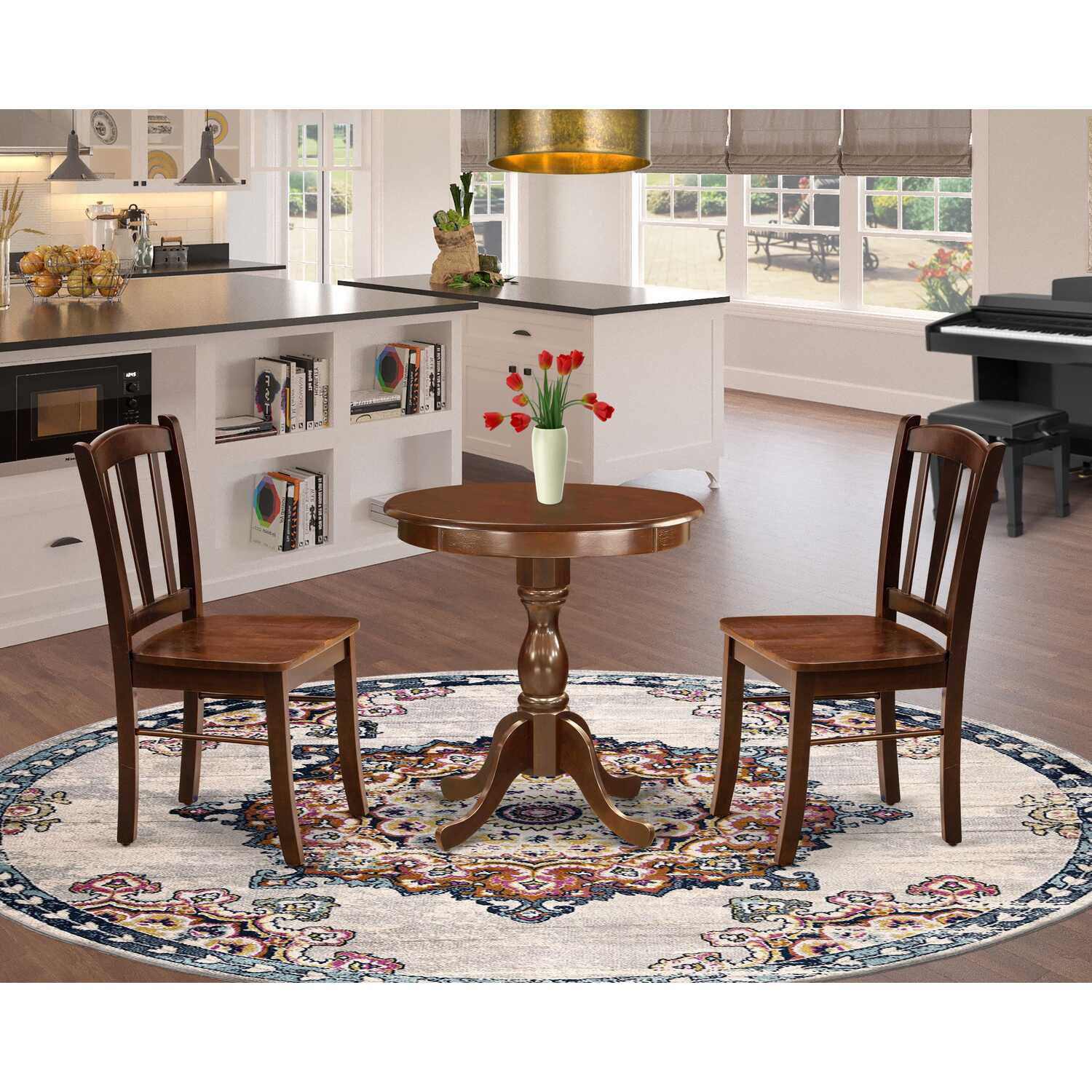 Canora Grey Mahogany Finish Solid Wood Top - Dining Room Set - Wayfair ...
