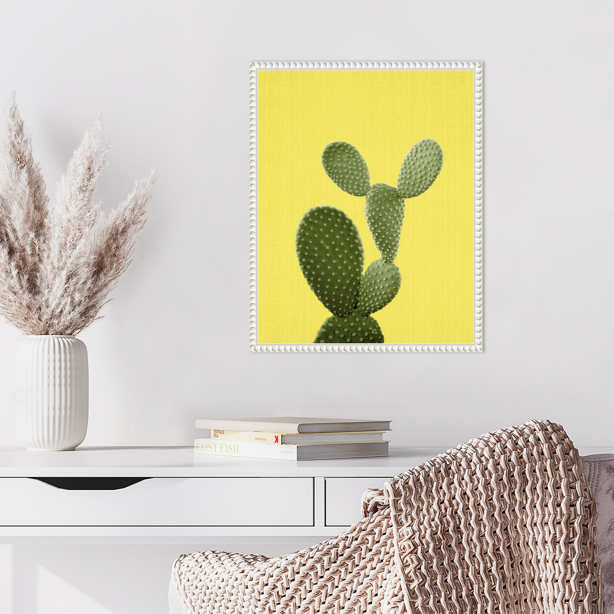 Dakota Fields Yellow Cactus by Lola Peacock Framed Canvas Wall Art ...
