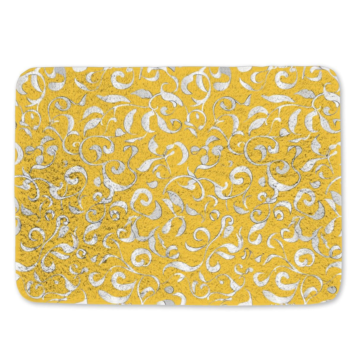 Red Barrel Studio® Floral swirls Bath Mat Artwork Bathroom Decor ...