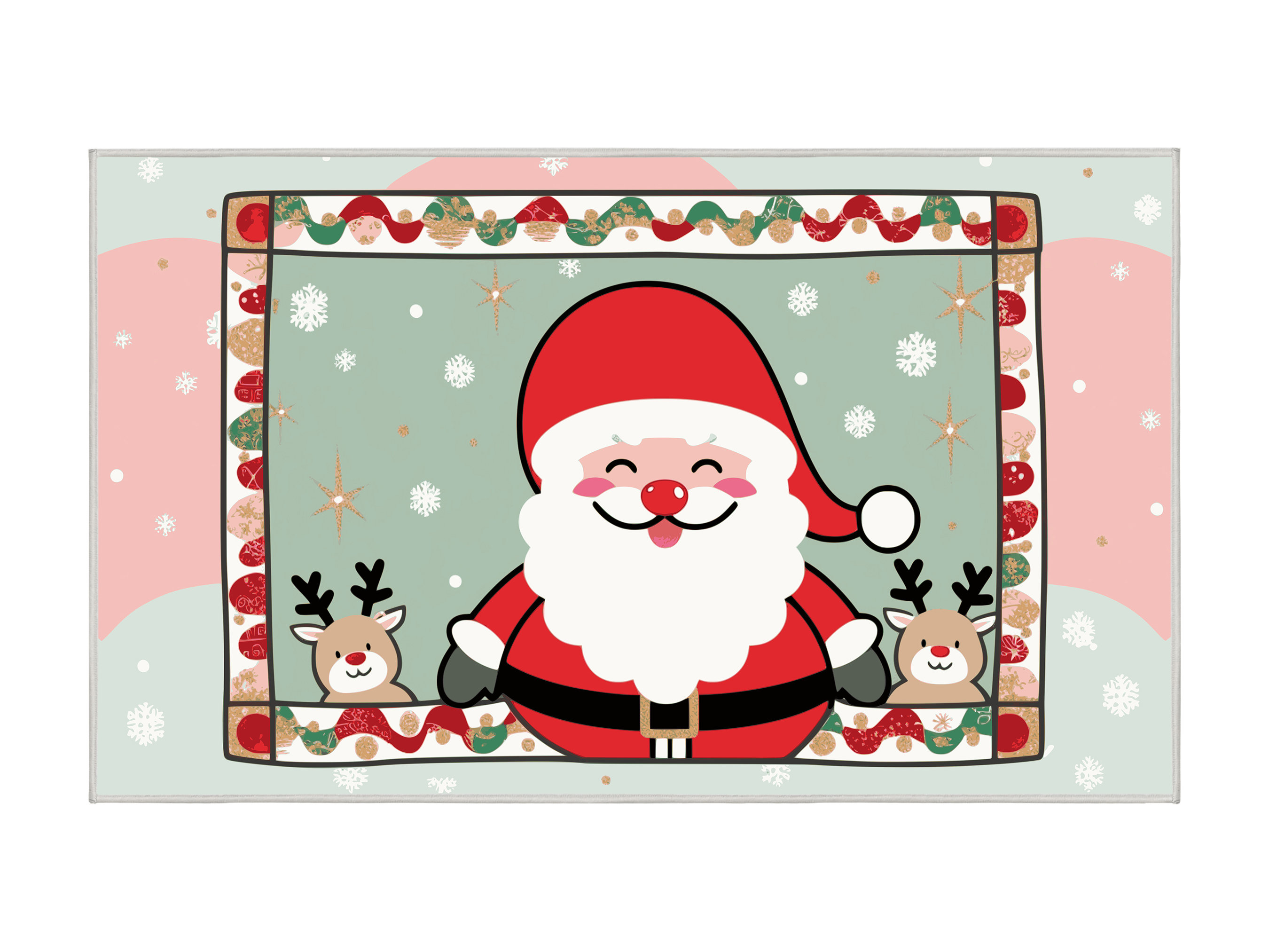 The Holiday Aisle® Christmas Winter Holiday Rug | Wayfair