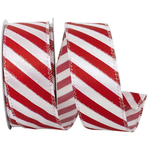 The Holiday Aisle® Red/White Candy Cane Iridescent Stripe Value Wired ...