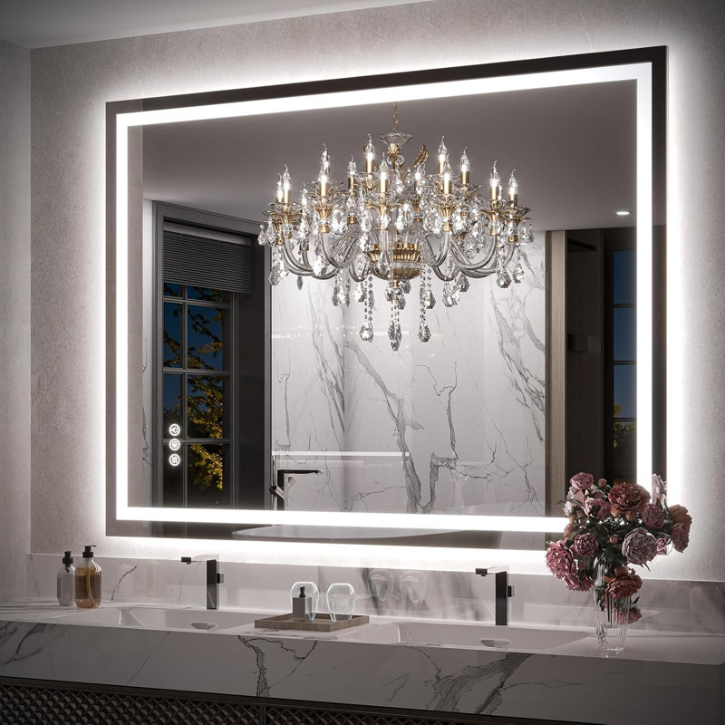 Ivy Bronx Mabell Dimmable Front & Back Lighted Bathroom/Vanity Wall ...