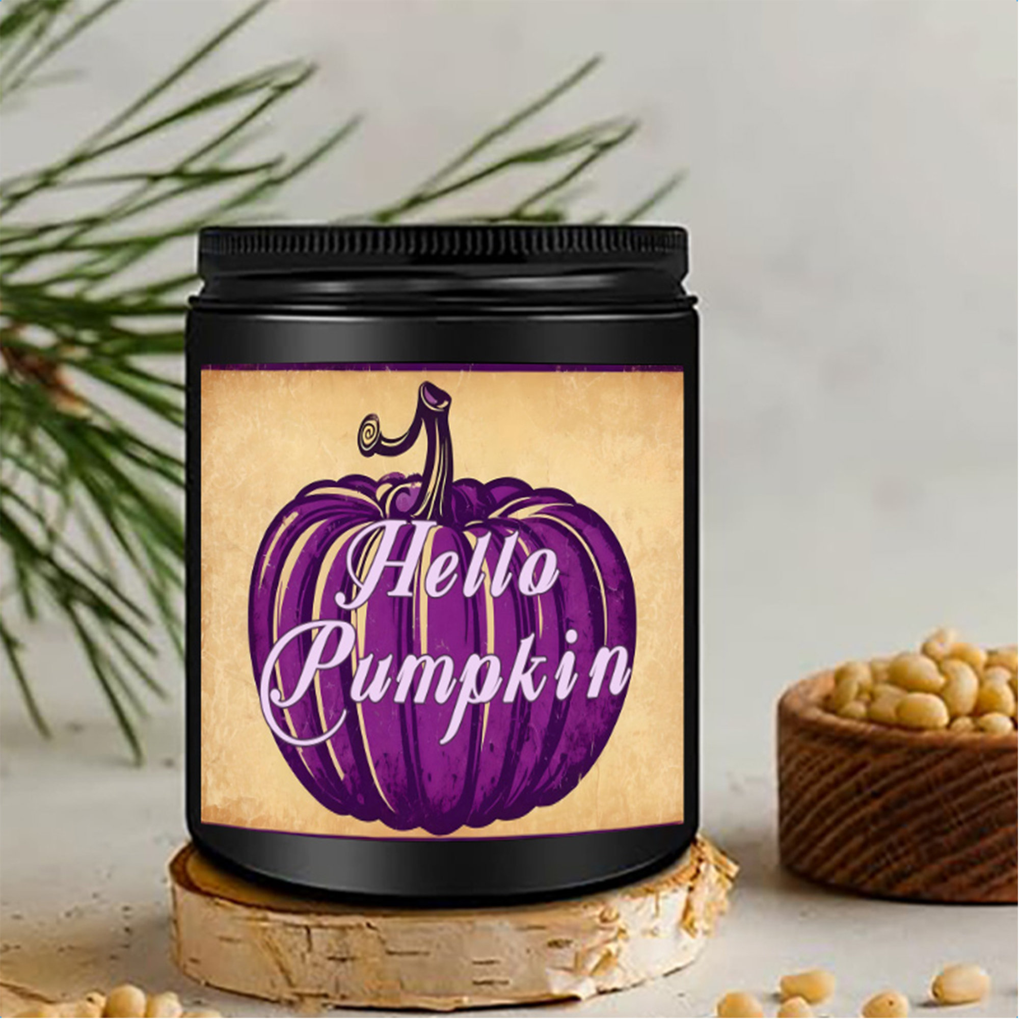 The Holiday Aisle® Hello Pumpkin Lavender Scented Candle Gifts Fall ...