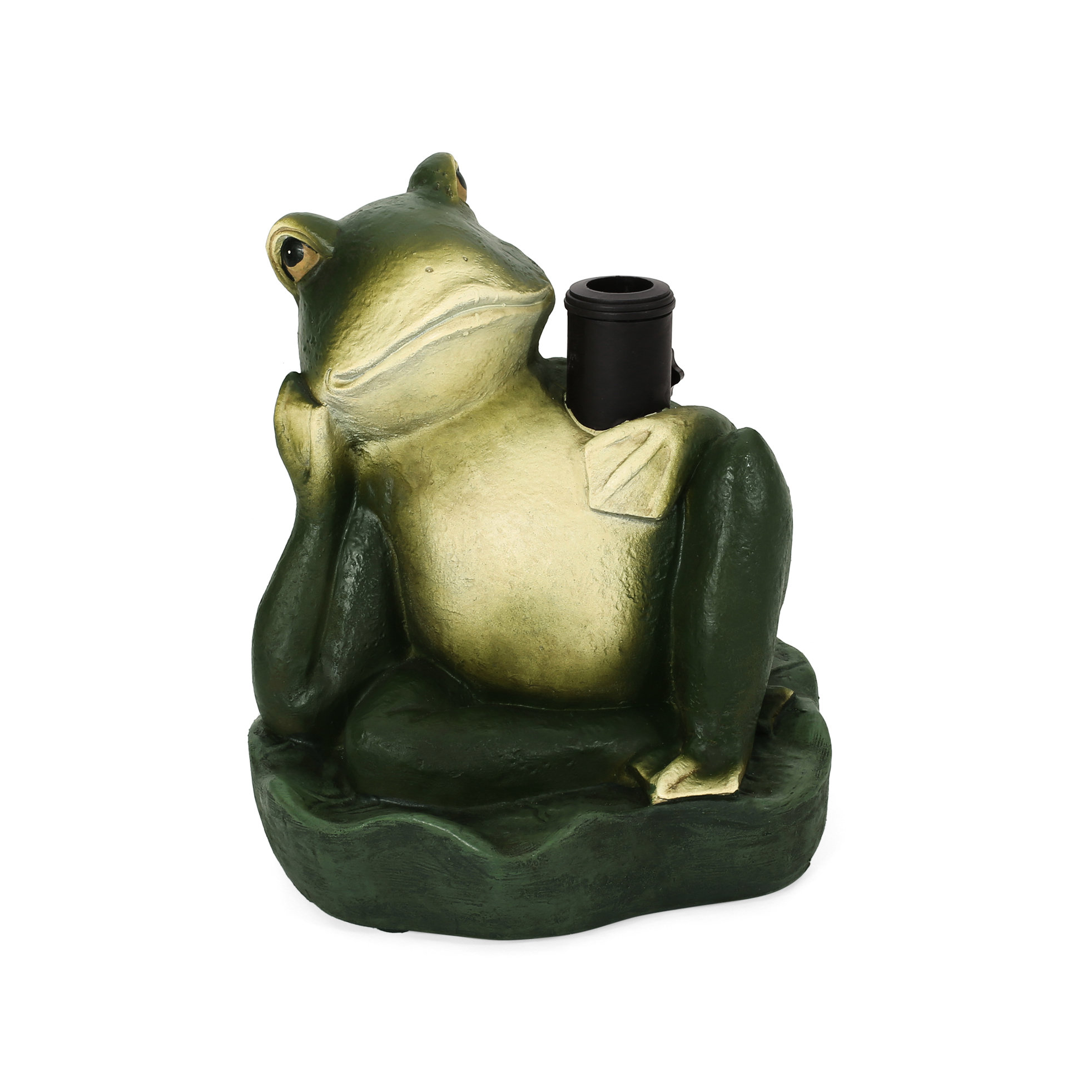 Ophelia & Co. Frog Umbrella Base In Concrete - Model, 14" X 13.15" 15. ...
