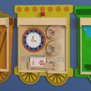 Bright Beginnings Commercial Grade Wooden Telling Time STEAM Wall ...