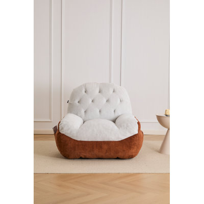 Upholstered Bean Bag Chair, Full Foam Lazy Accent Chair, Lazy Sofa with ...