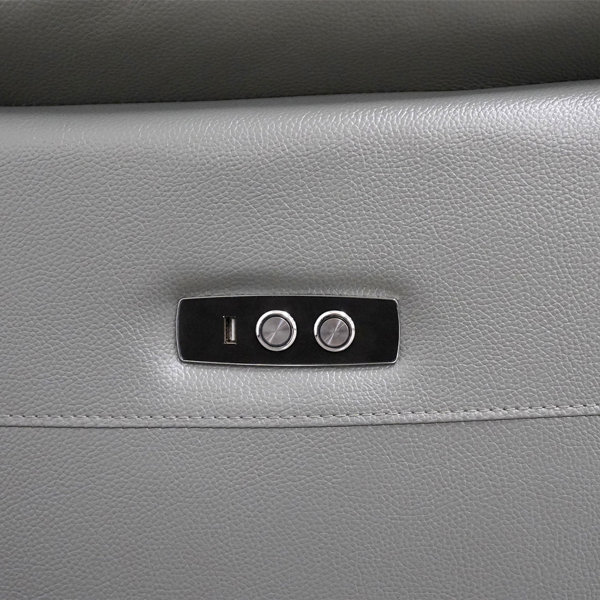 Wrought Studio™ Chafic 127" Wide Genuine Leather Reversible Reclining ...