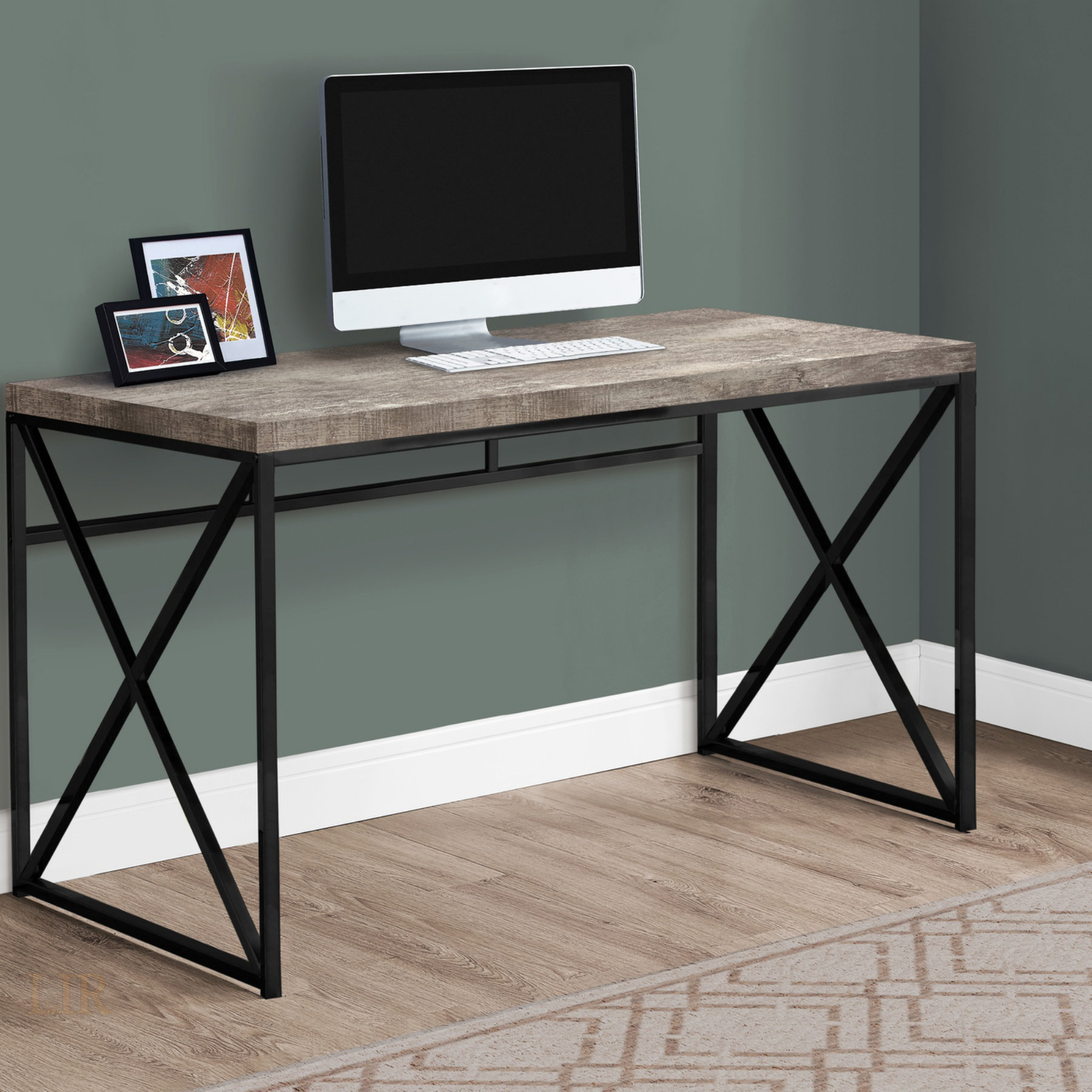 Latitude Run® Contemporary Laminate Computer Desk With Sturdy Black ...