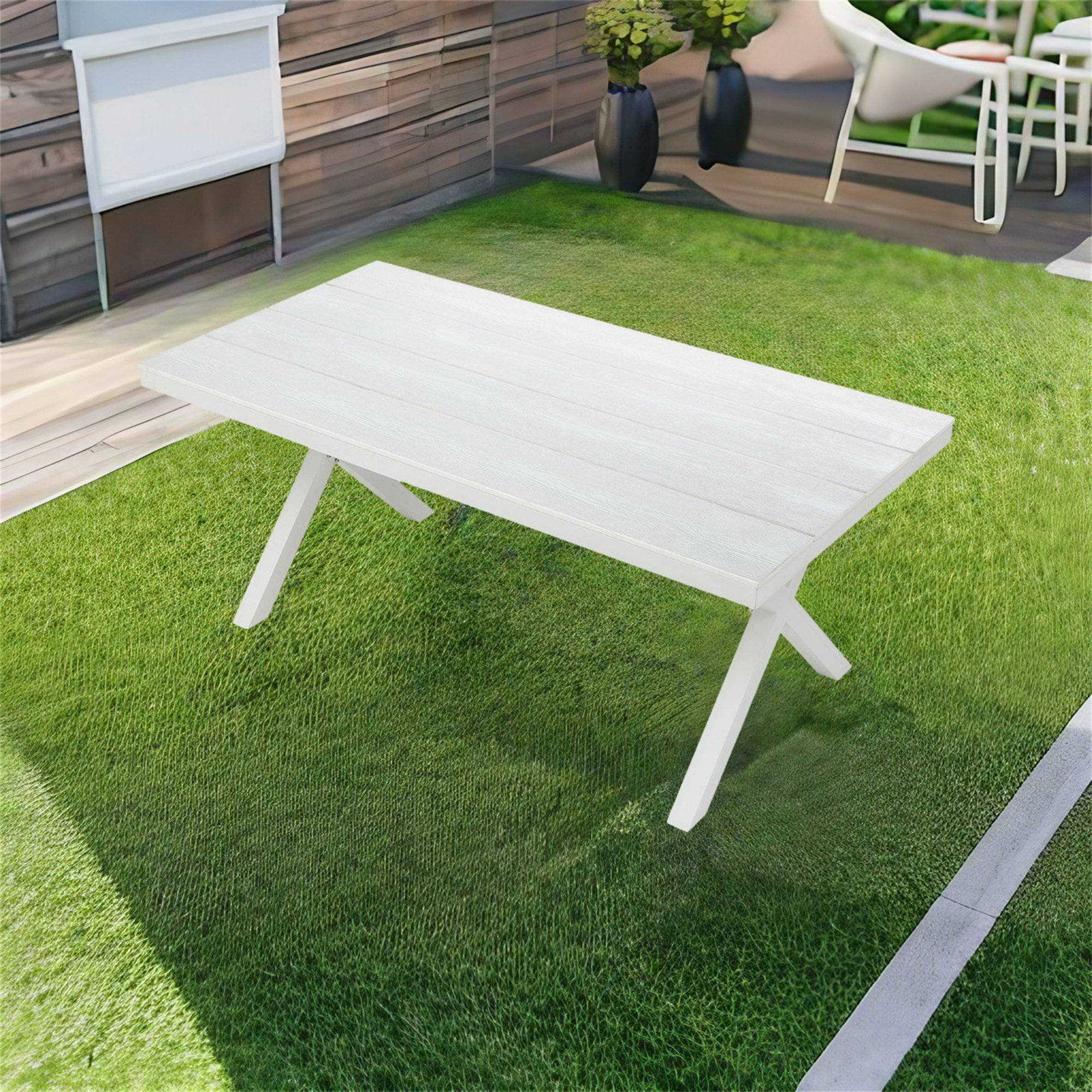 Gracie Oaks Outdoor Rectangular Dining Table - Wayfair Canada