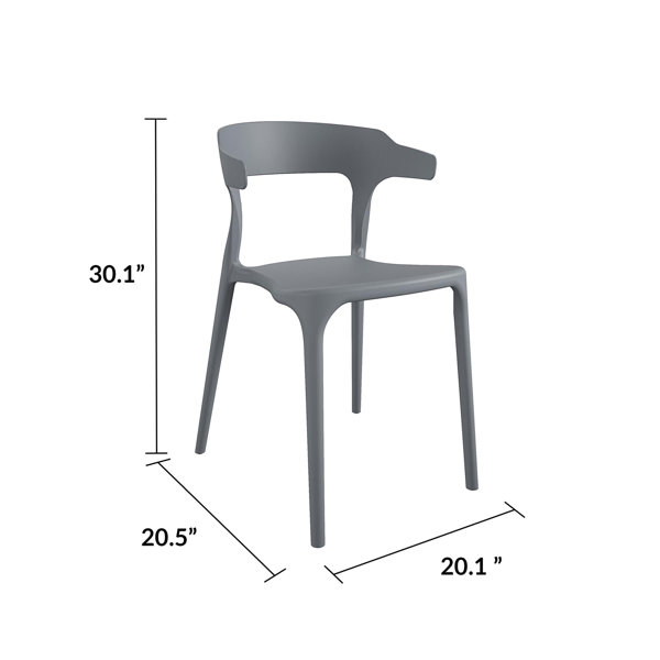 Novogratz Felix Indoor/Outdoor Stacking Patio Dining Side Chair ...