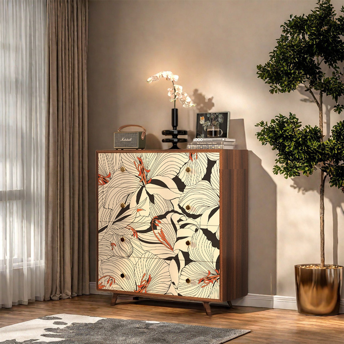 Red Barrel Studio® Classic Walnut Decorative Storage Cabinet | Wayfair