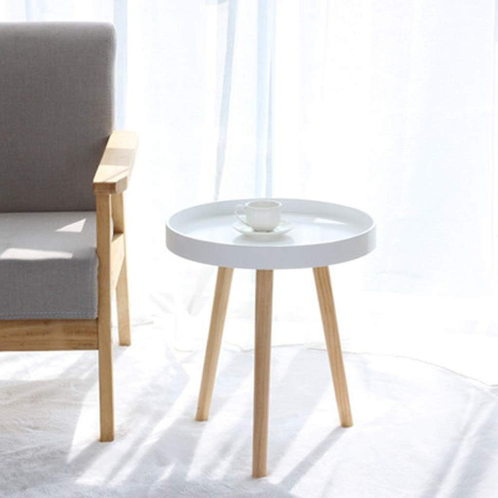 Corrigan Studio® Side Table Small Round Wooden End Table, Snack Coffee ...