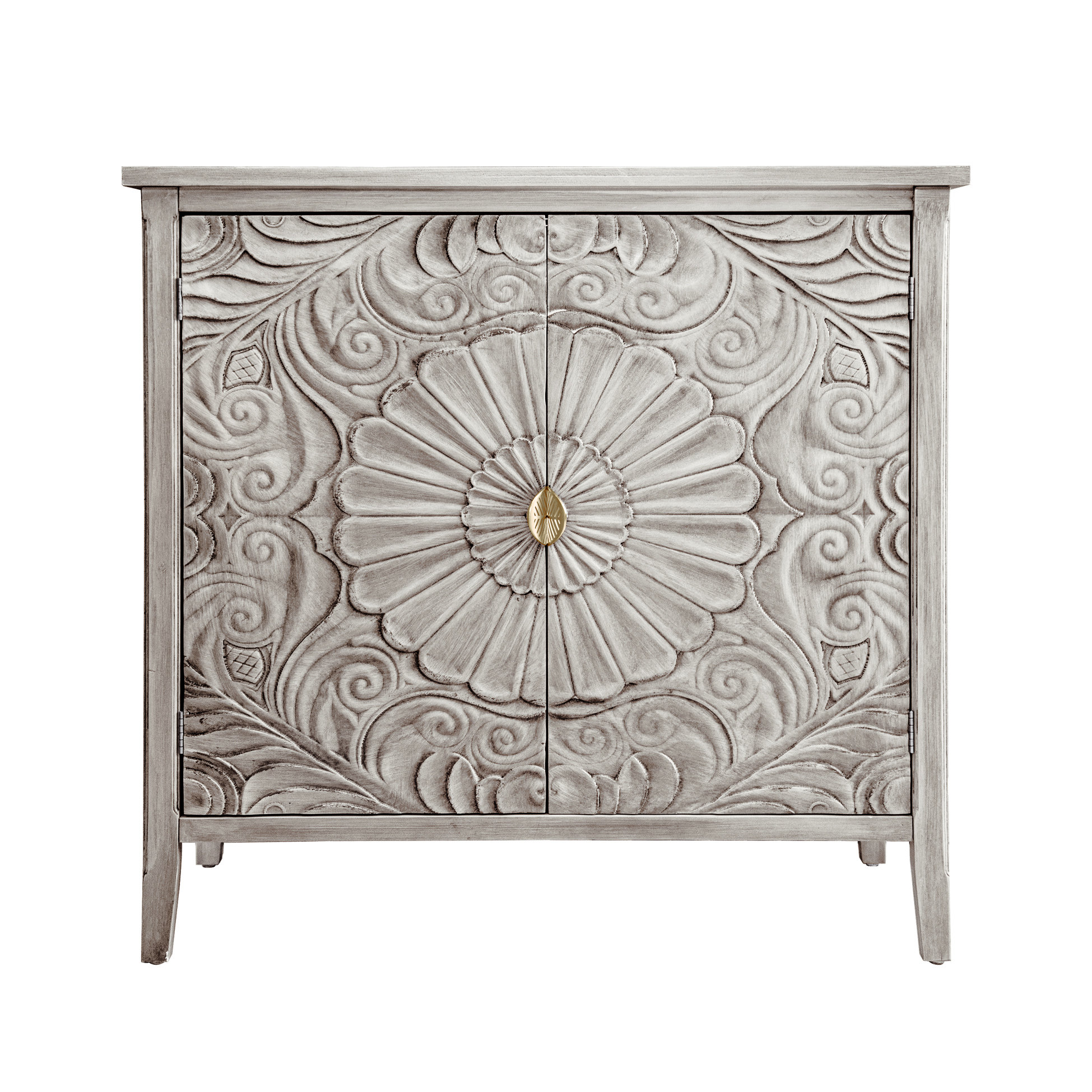 Bungalow Rose Study 2 Door Cabinet, Clear Wood Texture, Dumping Device ...