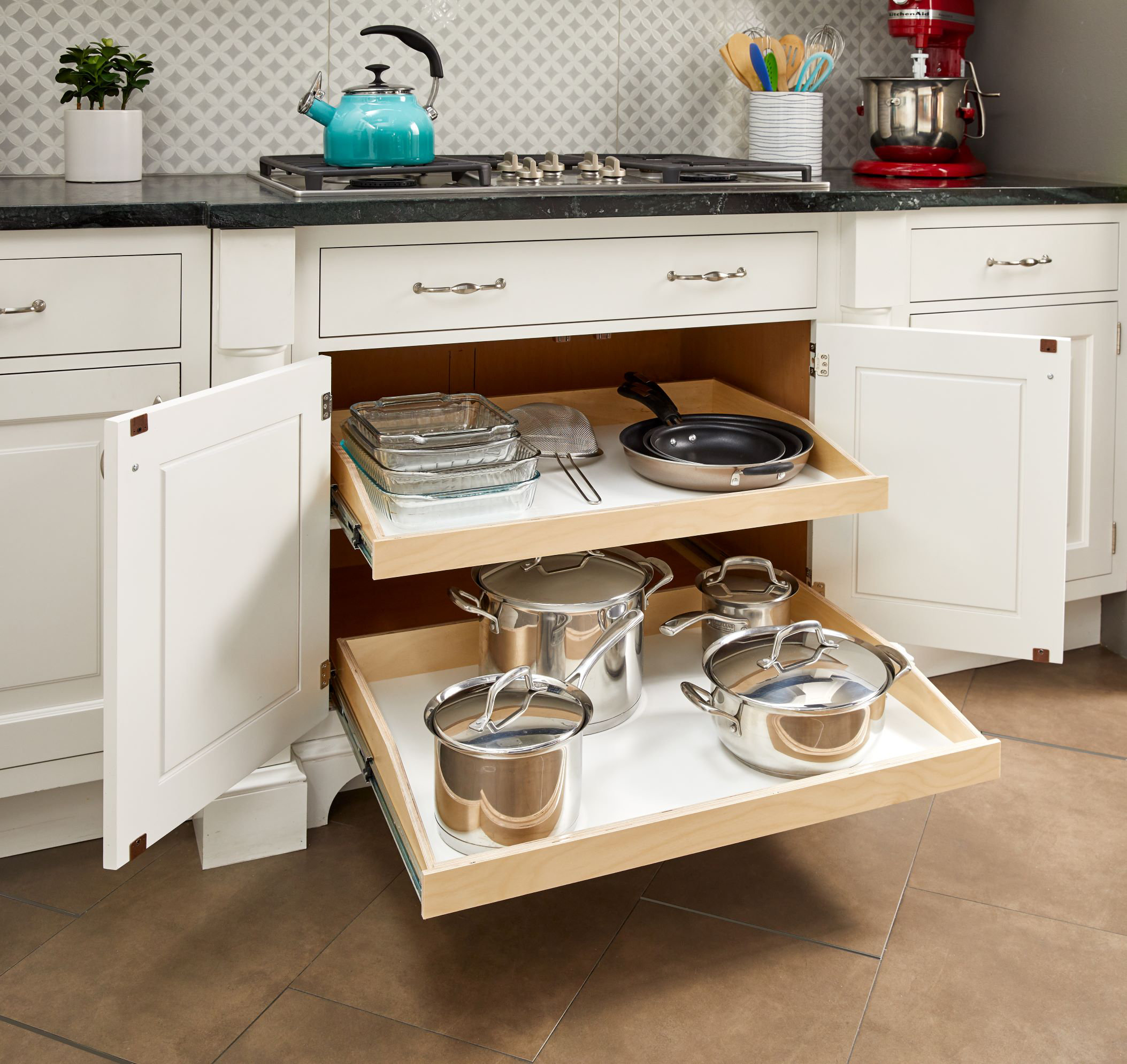 Slide-A-Shelf Custom Made-to-Fit Slide-Out Shelf with Soft Closing Full ...