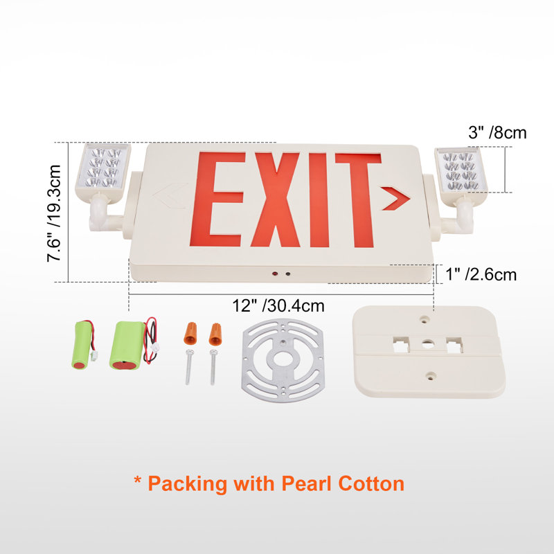 VEVOR LED Double Sided Emergency Exit Combo Sign | Wayfair