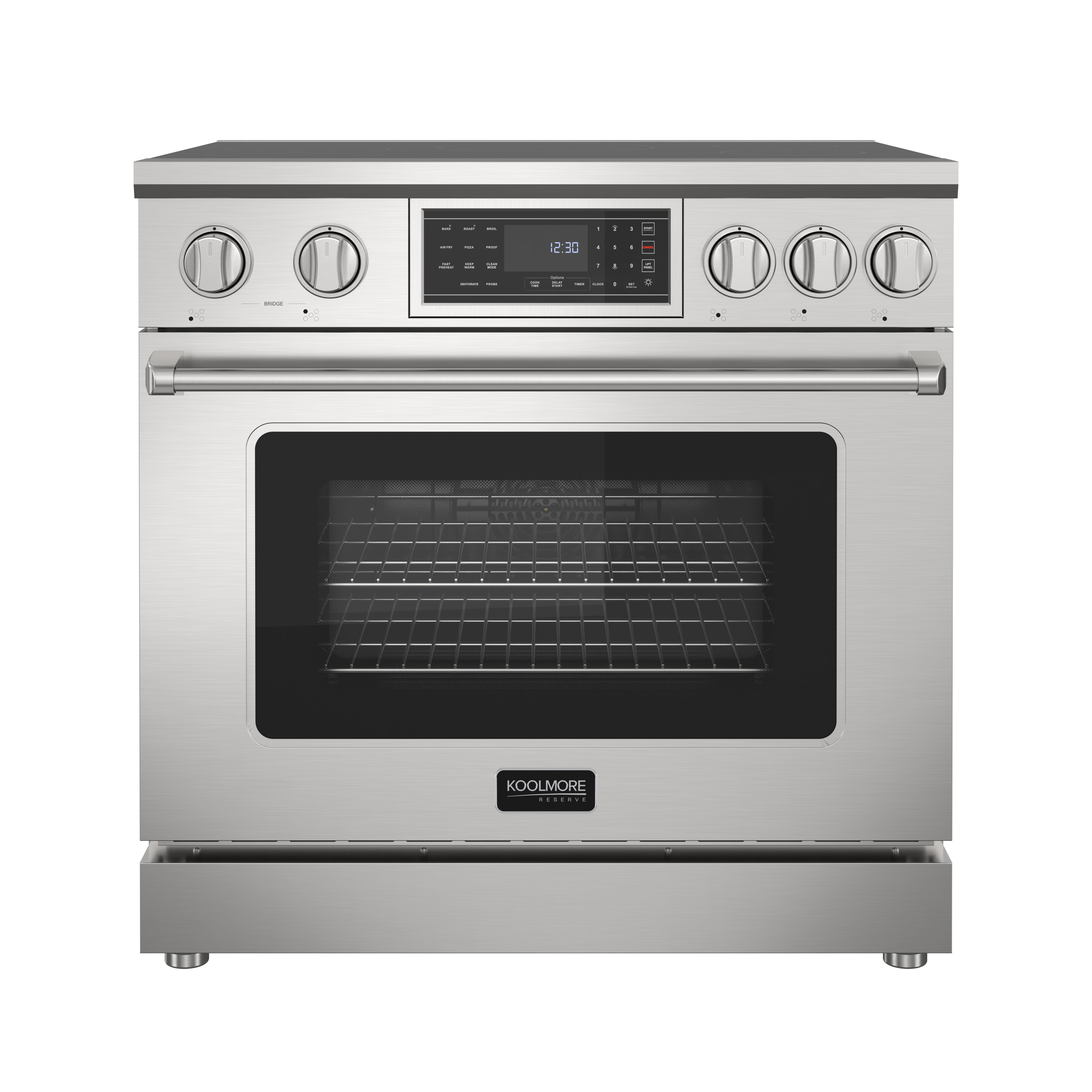 KoolMore 36" Professional Induction Oven Range With 11 Kw Polished ...