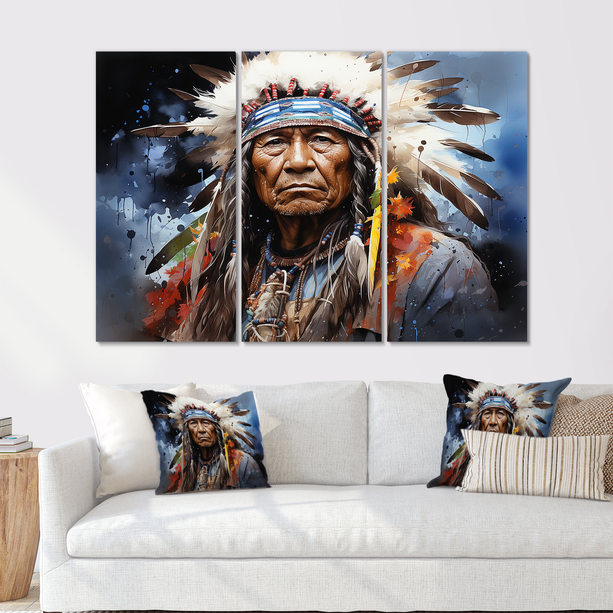 Dakota Fields Native Apache Warrior I - Native American Wall Art Set ...