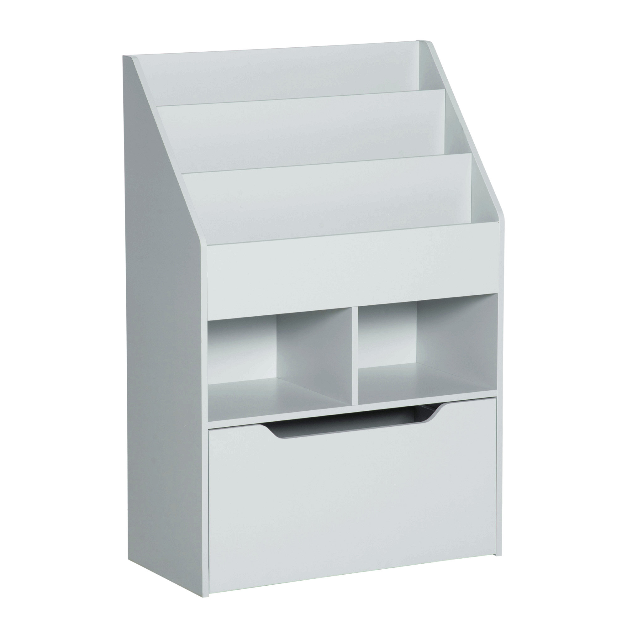 Mercer41 Kids Bookcase Multi-Shelf Rack Organizer With Storage Drawer ...