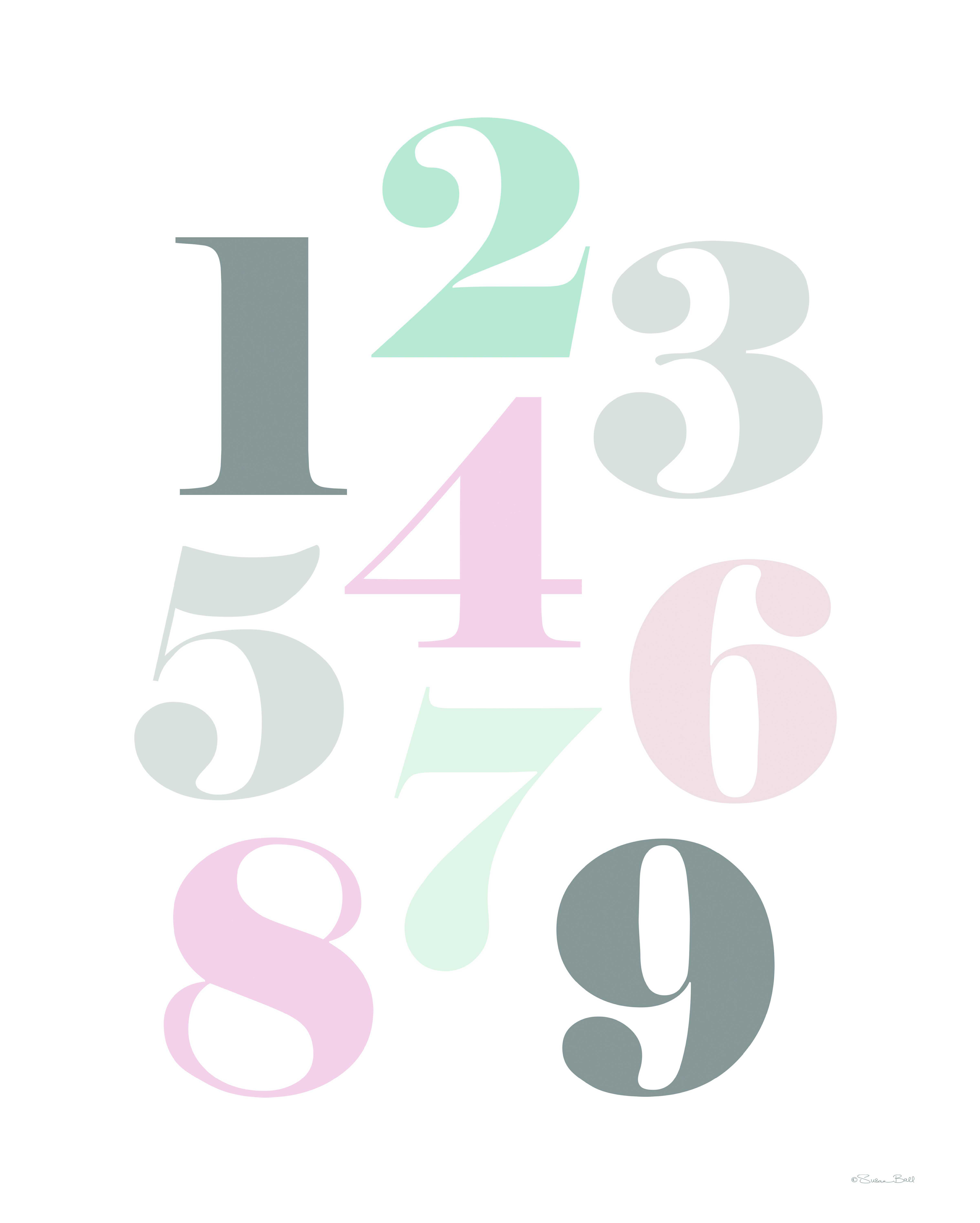 Ebern Designs Softly Colored Numbers - Wrapped Canvas Print | Wayfair