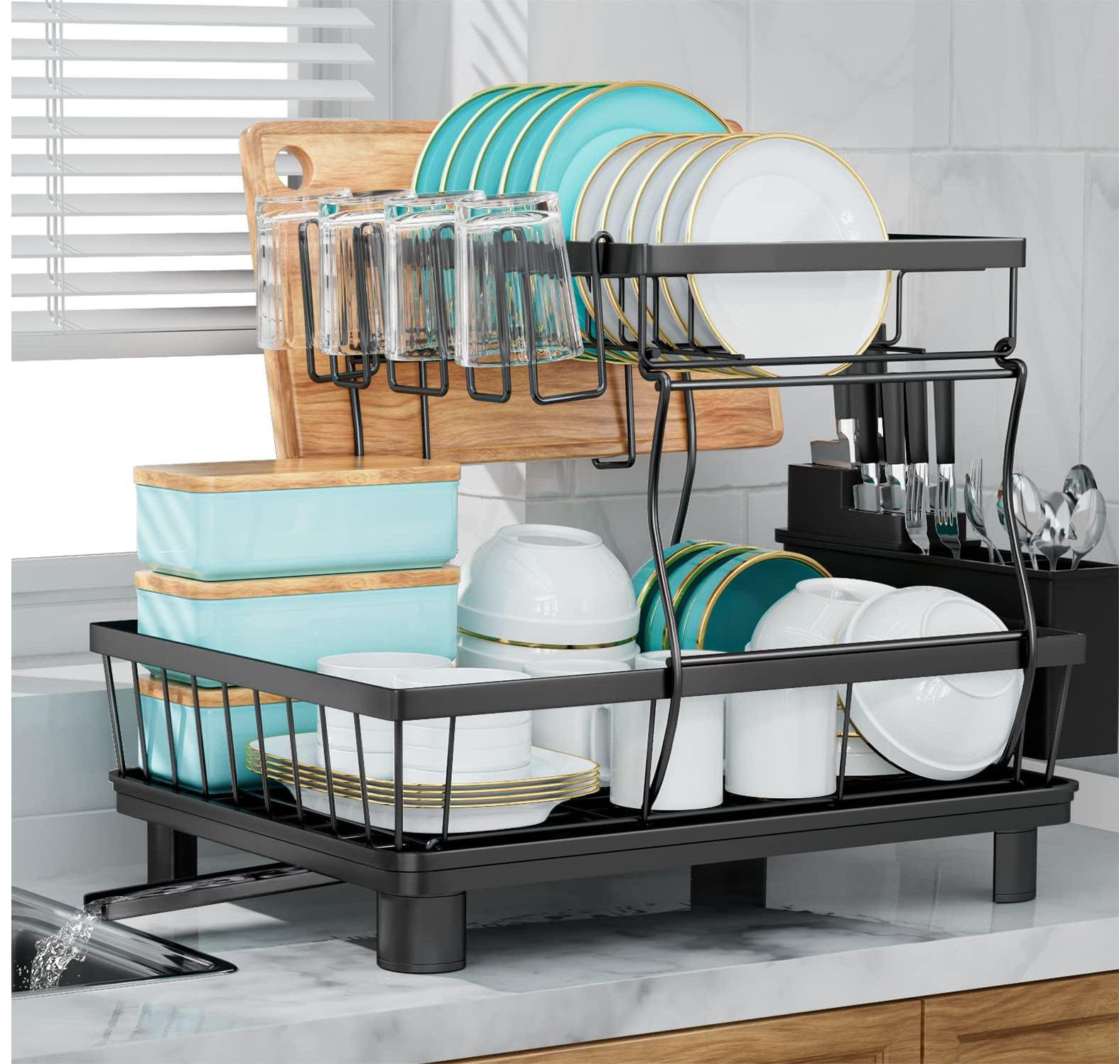 COOREL Steel Two Tier Dish Rack | Wayfair
