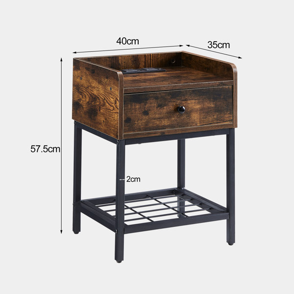 Borough Wharf Estey Iron Bedside Table | Wayfair.co.uk