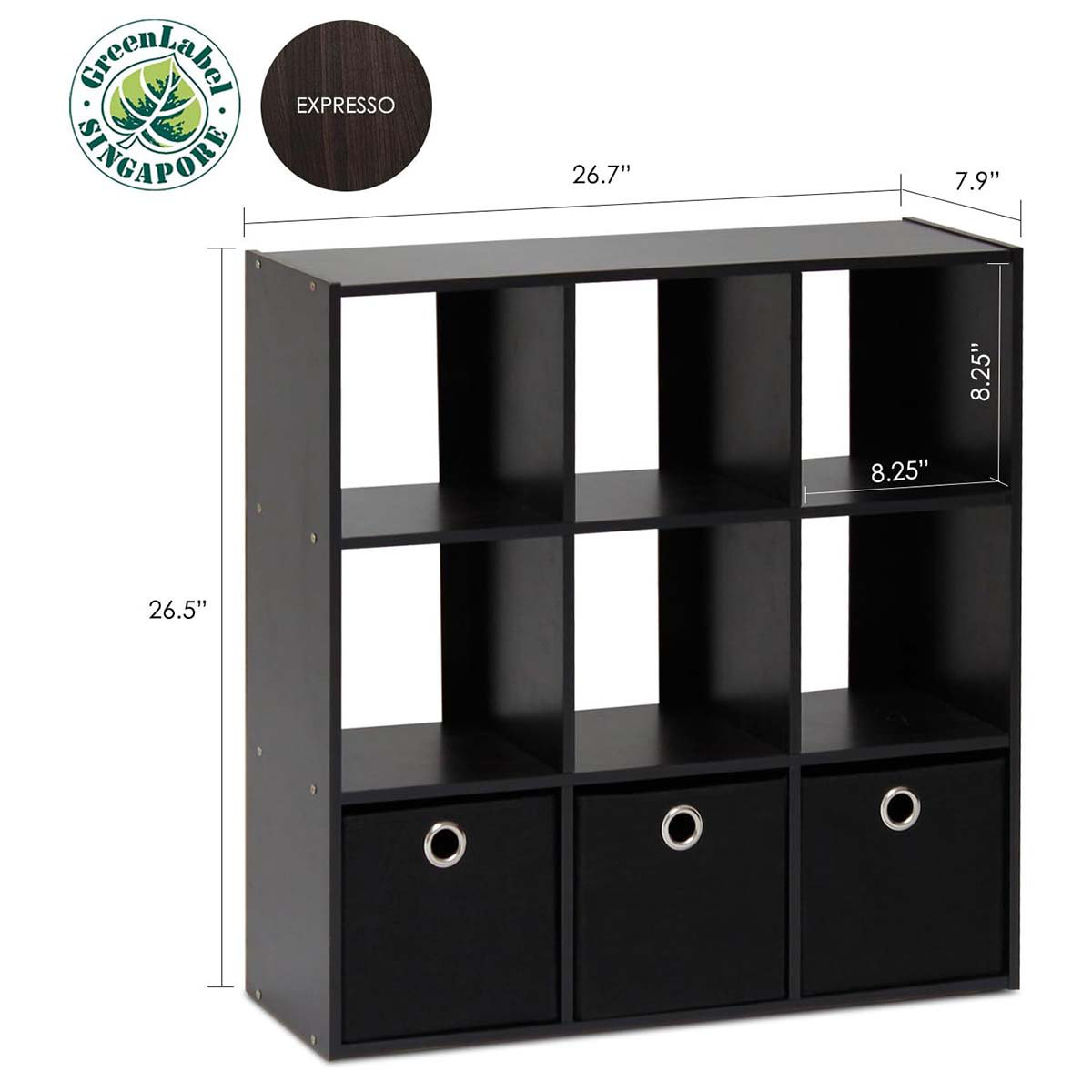 KINOFO Simplistic 9-Cube Organizer With Bins, Small Size (Assembled ...