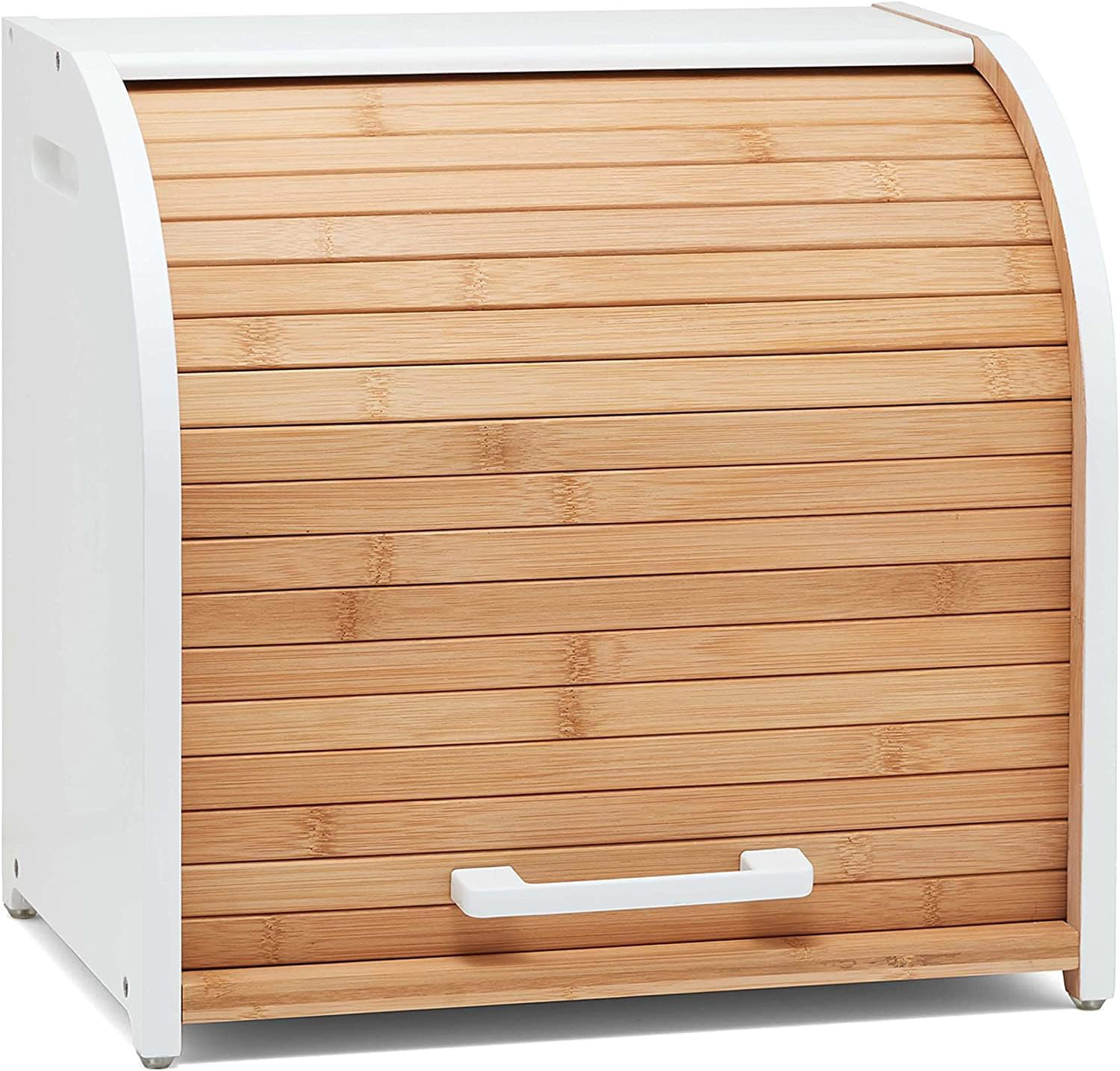 Gracie Oaks Bamboo Double Layer Bread Box for Kitchen Countertop, Roll ...