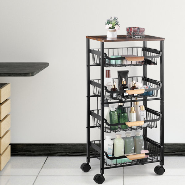 17 Stories Stainless Steel Storage Rack with Wheels | Wayfair