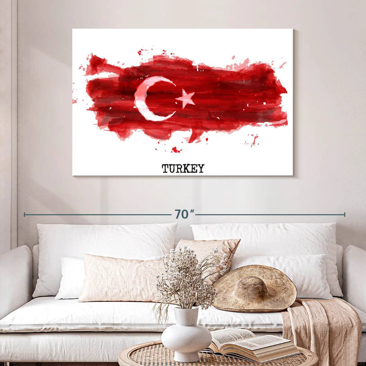 Ebern Designs Borges Brush Style Turkish Flag | Wayfair