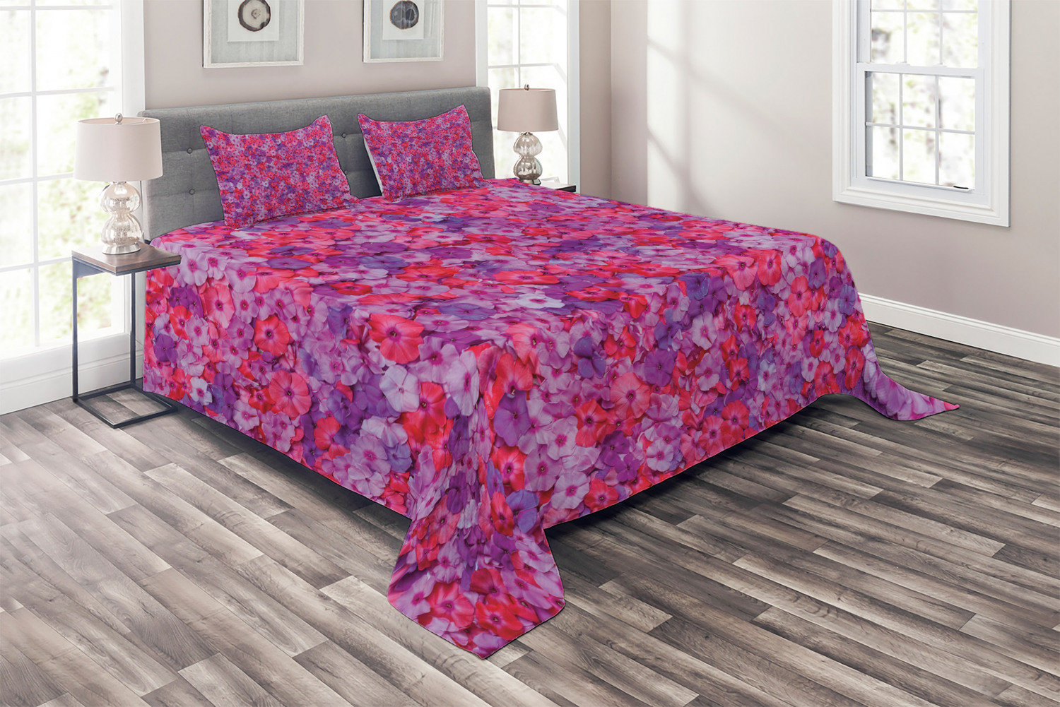 Ambesonne Flower Microfiber Farmhouse / Country Coverlet Set | Wayfair