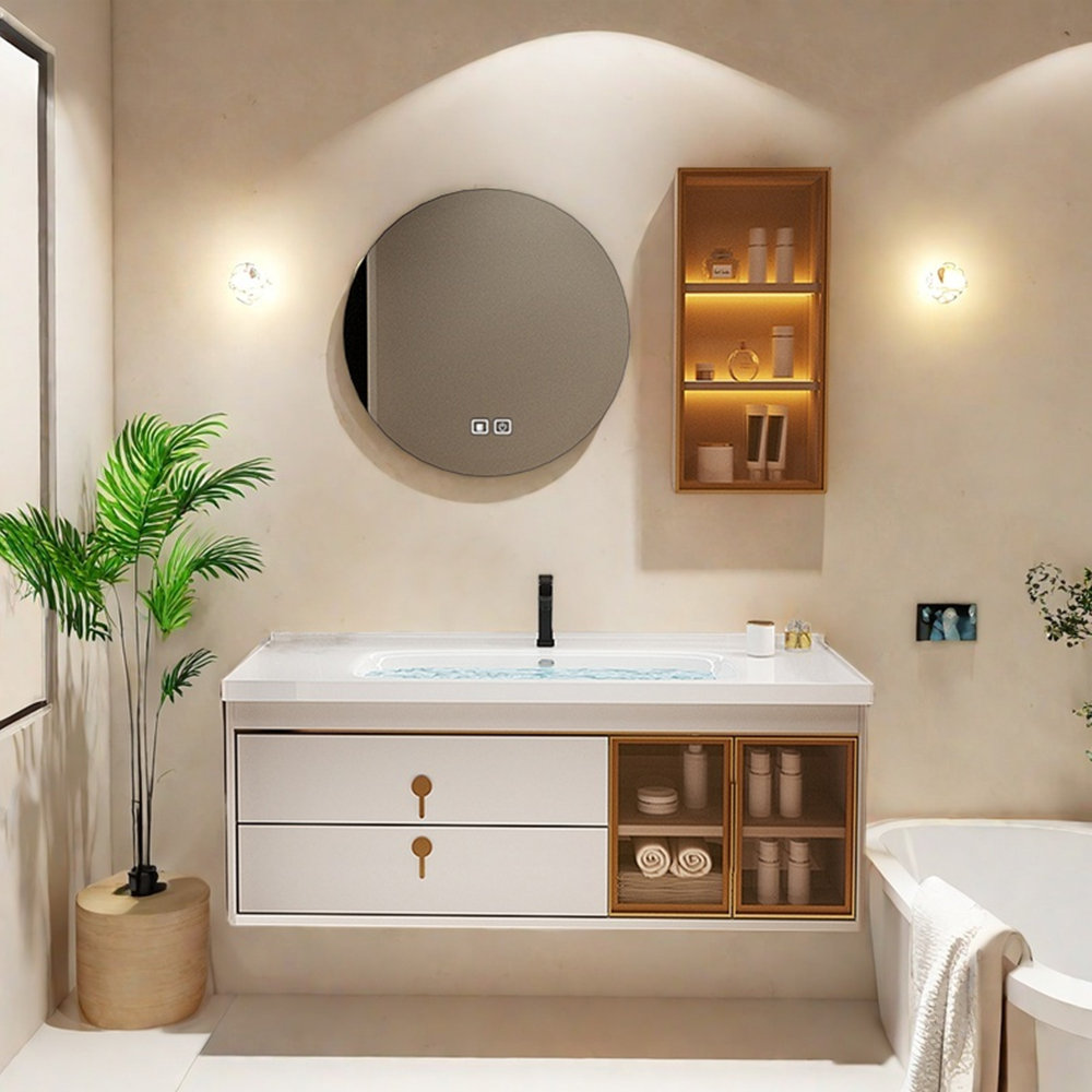 Backop French cream-style light luxury bathroom cabinet - Wayfair Canada