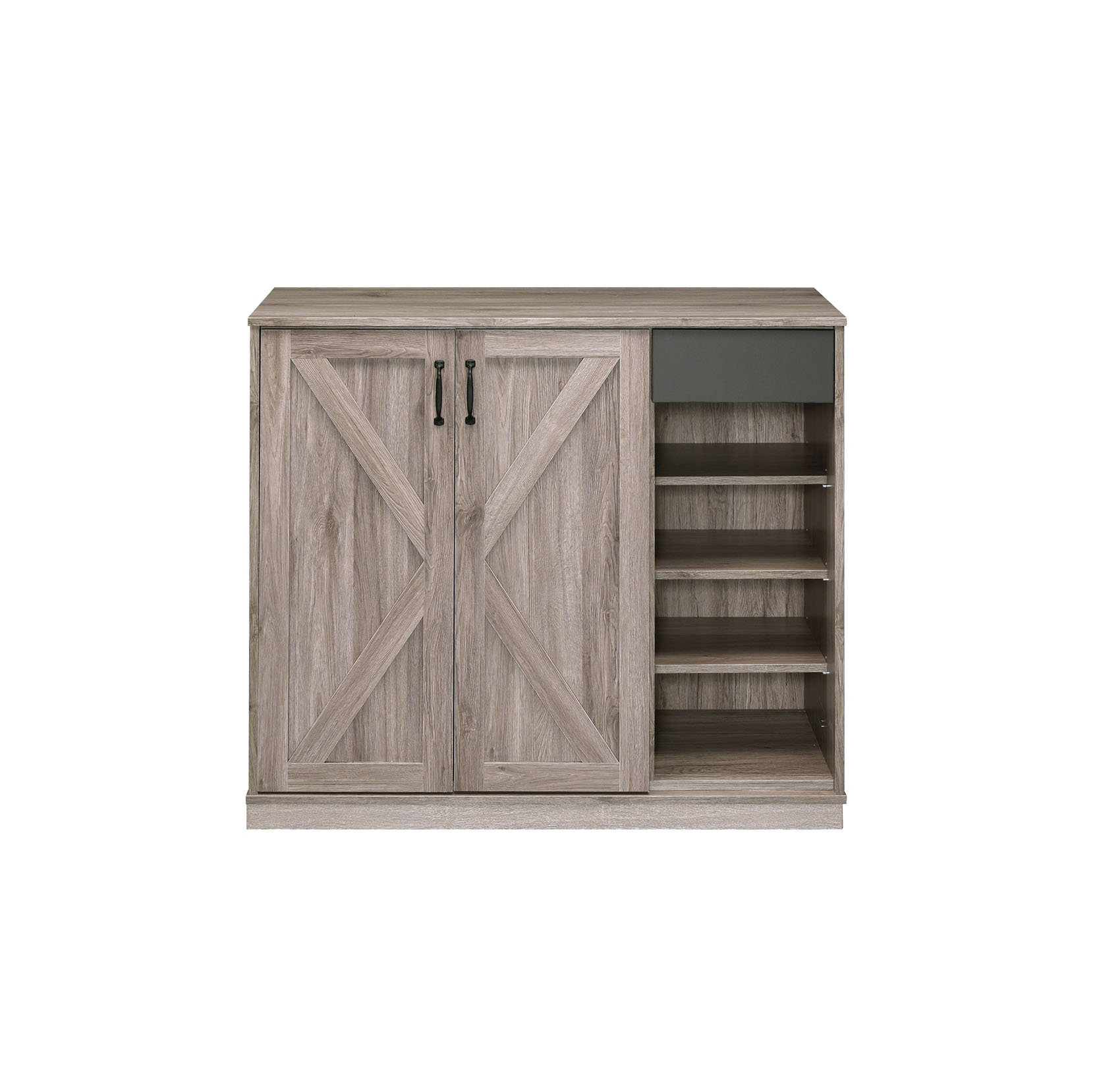 Gracie Oaks Rustic Shoe Cabinet With Drawer And Shelves | Wayfair