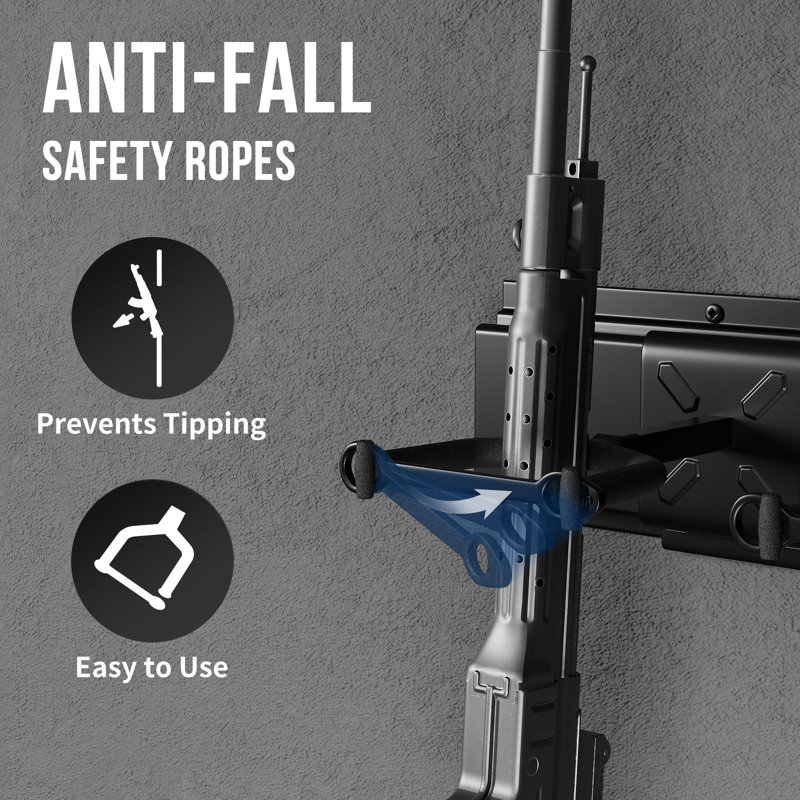 Blacksmith Gun Rack Wall Mount for up to 4 Guns Rail-Mounted Secure ...