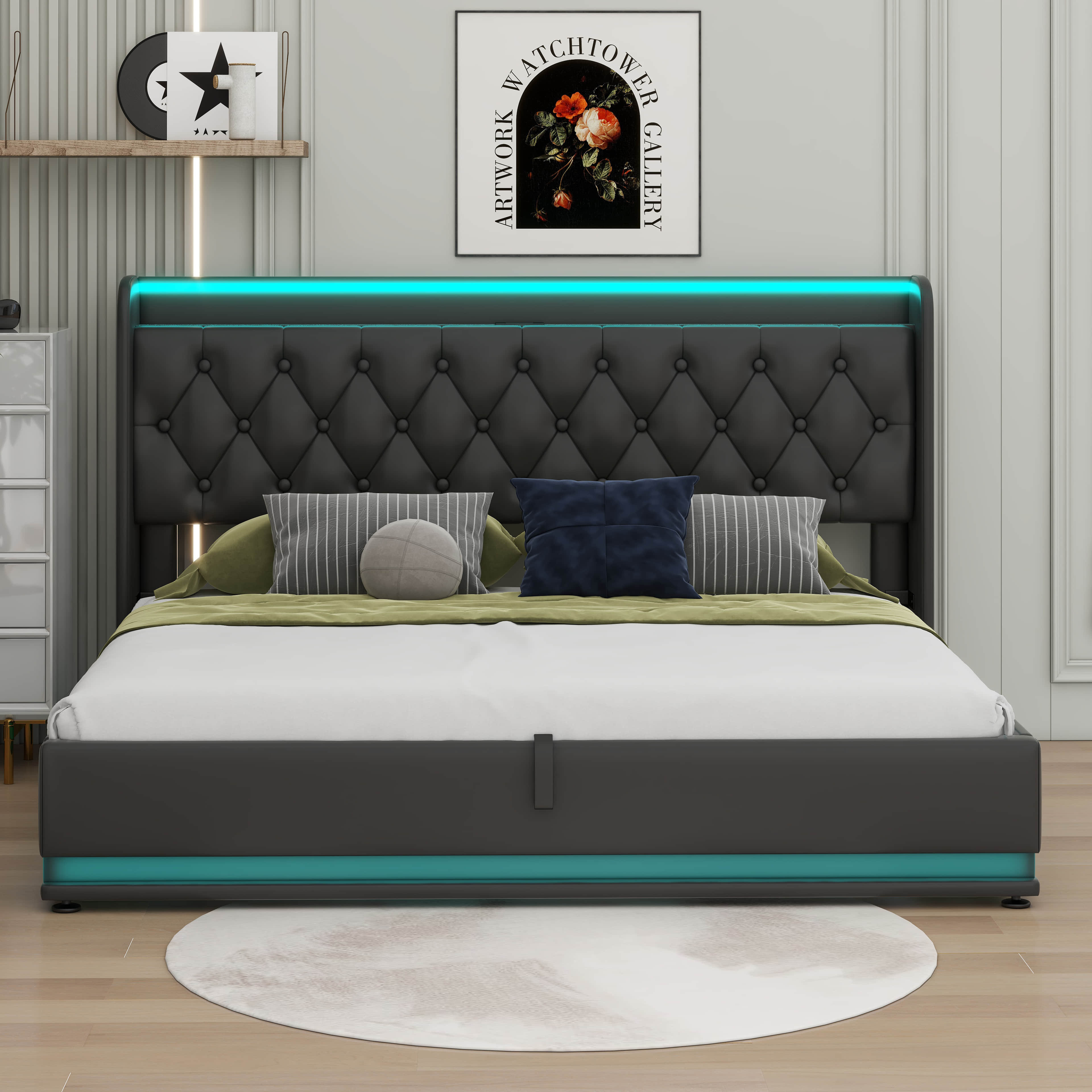 Orren Ellis Compton Lift Up Storage Platform Bed With 360 Degree ...