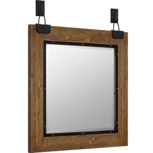 Millwood Pines Wood Square Wall Mirror & Reviews | Wayfair