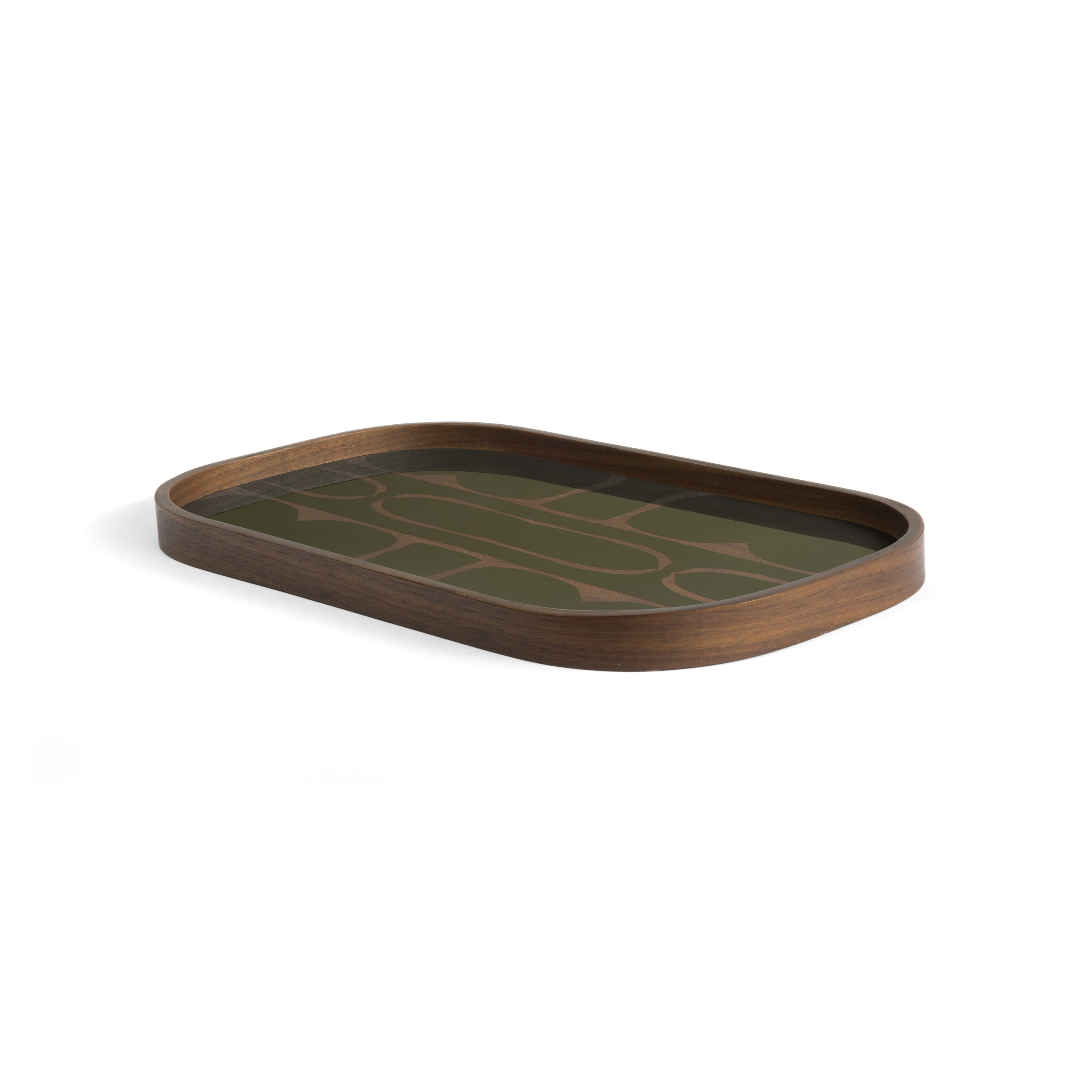 Ethnicraft Second Nature valet tray - Moss - glass - rectangular 42/24 ...