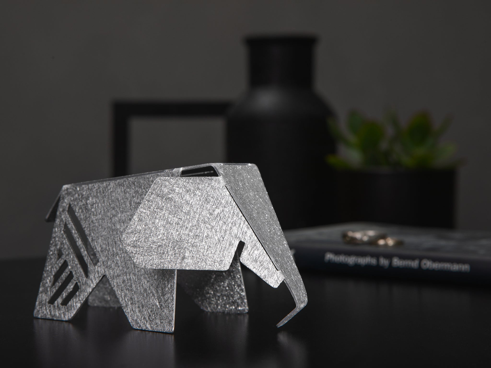 Orren Ellis Aluminum 5" Elephant Origami Geometric Sculpture | Wayfair