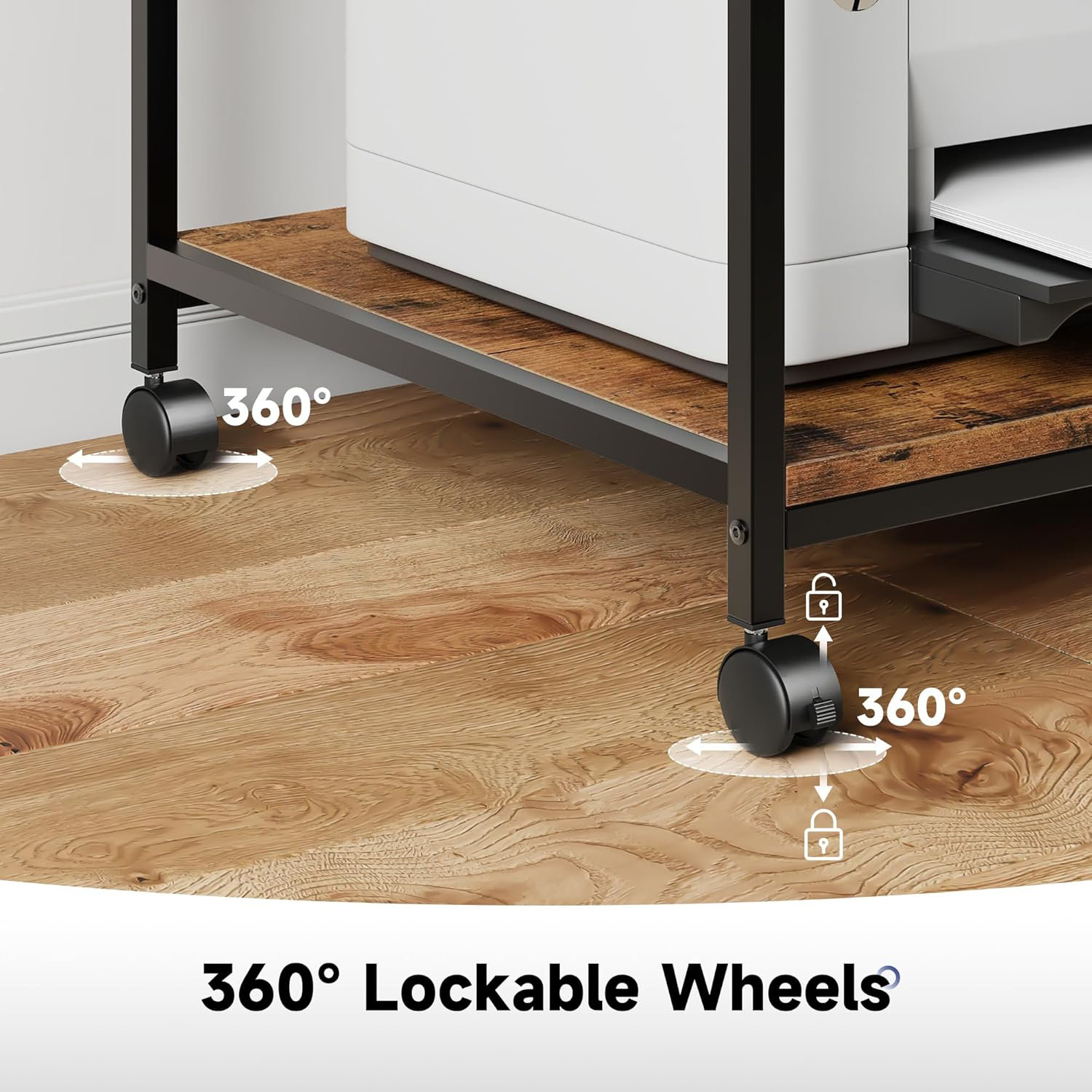 BY Family Under Desk Printer Stand With Adjustable Storage Shelf - 2 ...