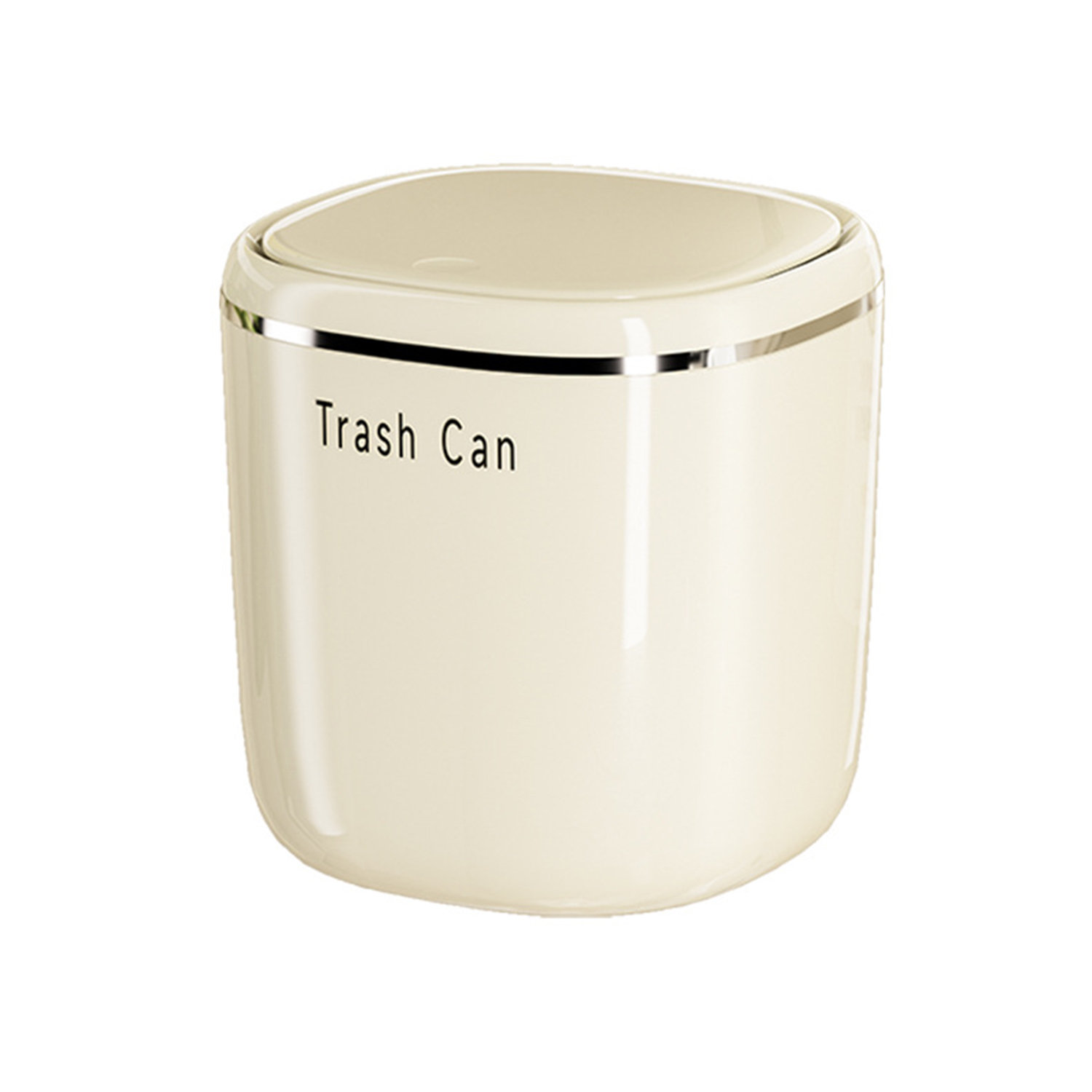 frler Mini Trash Can With Lid Small Desk Trash Can For Office Beige ...