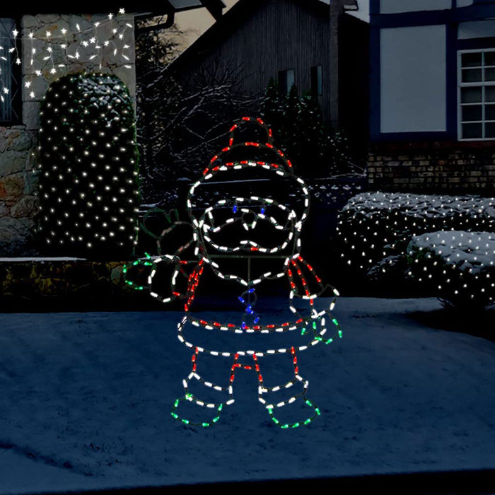 ProductWorks 48 In Pro-Line LED Animation Waving Santa Christmas Yard ...