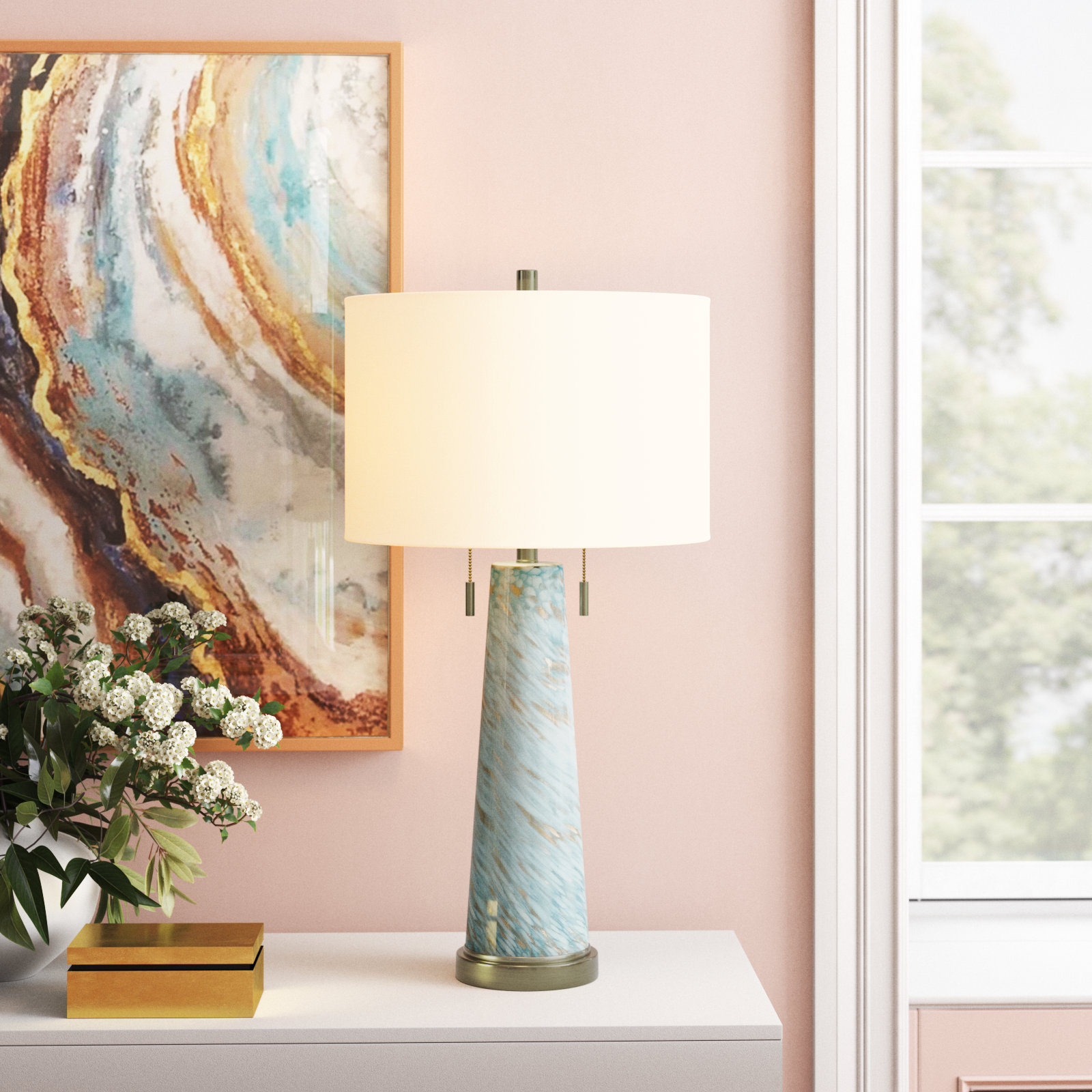 Willa Arlo™ Interiors Satrogan Glass Table Lamp & Reviews | Wayfair