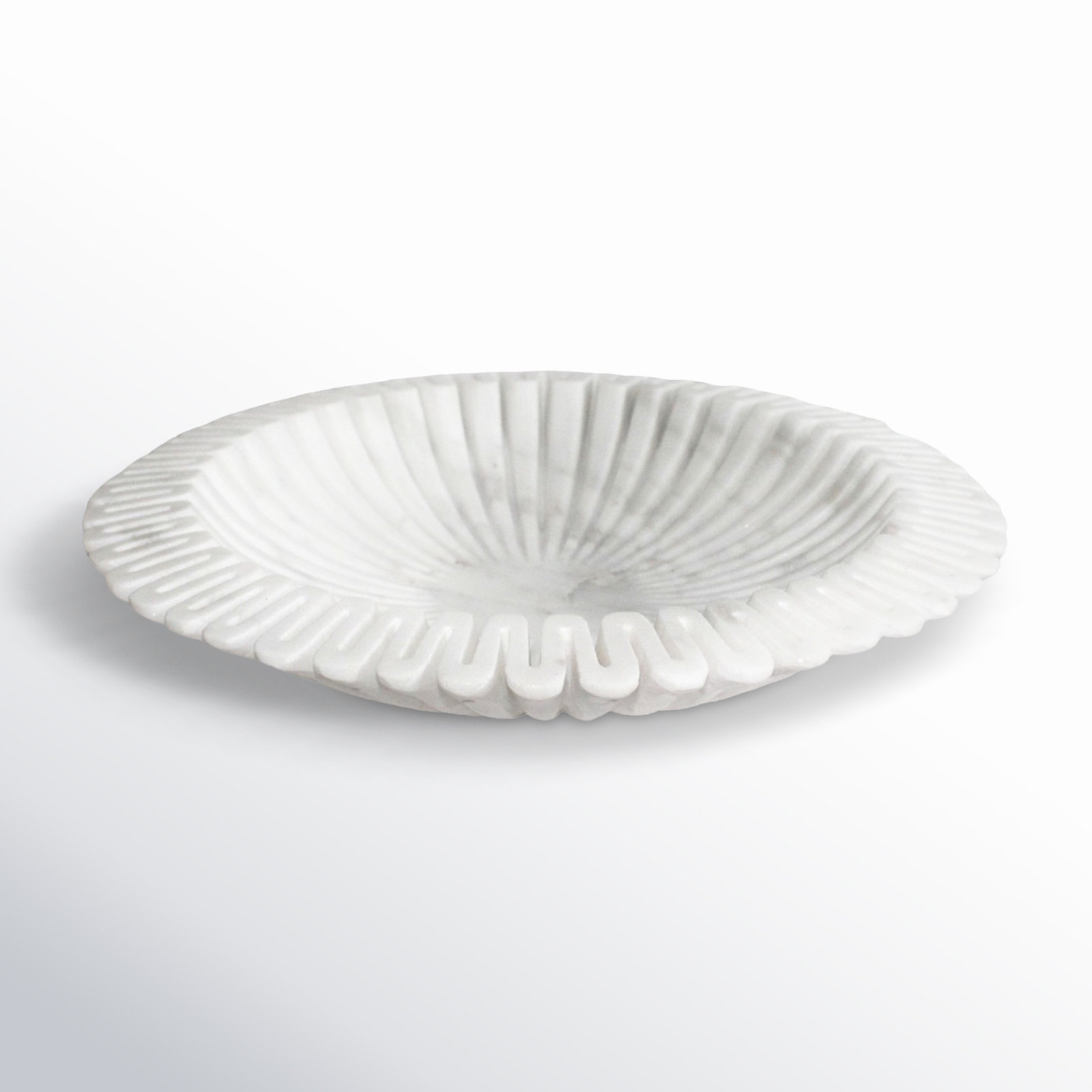 Joss & Main Amare White Marble Lotus Bowl 13"Dia | Joss & Main