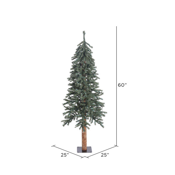 The Holiday Aisle® Natural Bark Alpine 5' Green Pine Artificial ...