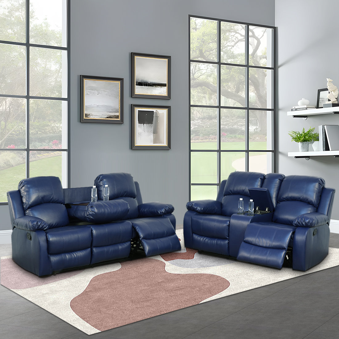 Hokku Designs Keayra 82" Wide Faux Leather Zero Clearance Standard ...