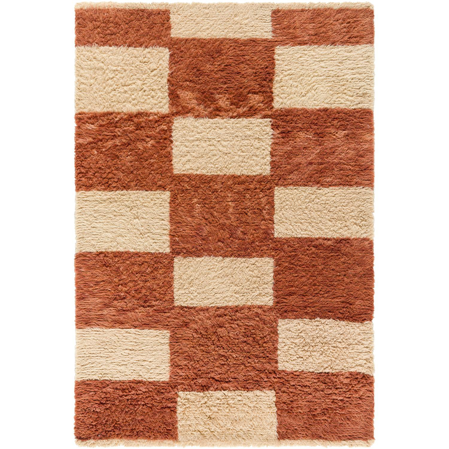 Joss & Main Anemone Checkered Wool Shag Rug - Wayfair Canada