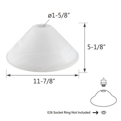 Wrought Studio Glass Empire Lamp Shade ( Screw on ) in White | Wayfair