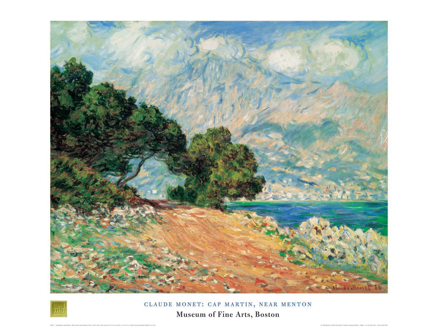 Vault W Artwork Cap Martin Near Menton by Claude Monet - Unframed ...